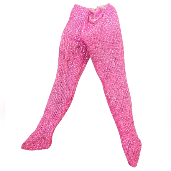 Toys | Vintage 198s Barbie Footed Leggings Tights Barbie Pink Glitter ...